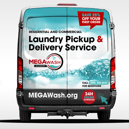 Designs | Design a simple yet eye catching van wrap for a Laundry ...