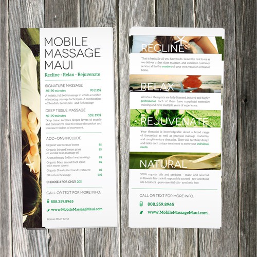Design a Rack Card for Mobile Massage Maui | Other business or ...
