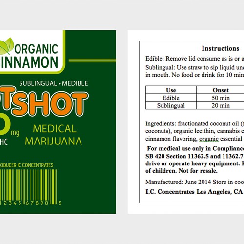 Label design for Unique Medical Cannabis Edible Product | Product label ...