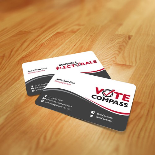 Vote Compass business card design | Stationery contest