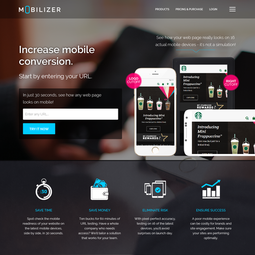 Designs | Create a design for Mobilizer | Landing page design contest