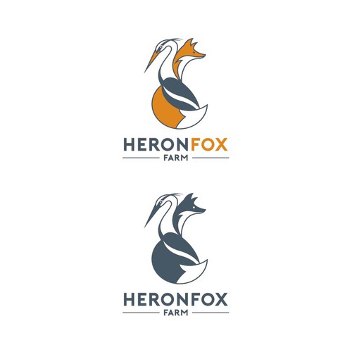 Heron Fox Farm Illustrated Logo- Organic Almonds | Logo design contest