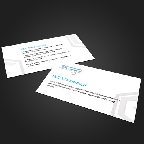 Company Core Values Card | Business card contest