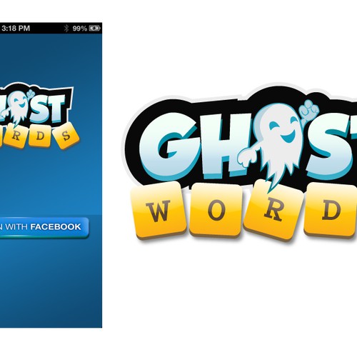Logo for iPhone game app called Ghost Words | Logo design contest