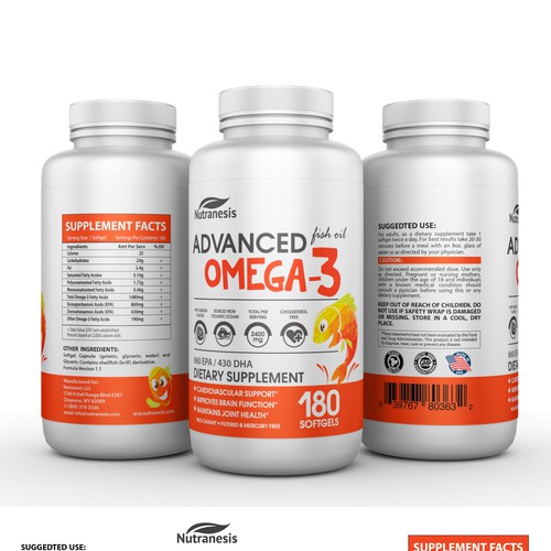 Designs | Create the Product Label for Omega-3 | Product label contest