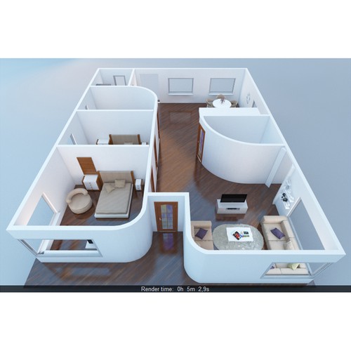 Create 3D Floor Plan from existing plans with alternative layout ...