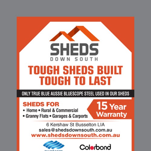 Create an eye catching easy to read classifieds advert for Sheds Down ...