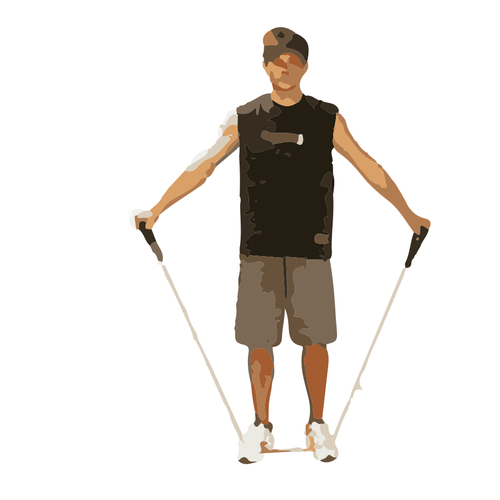 Create a cartoon like resistance band exercise instruction manual for ...