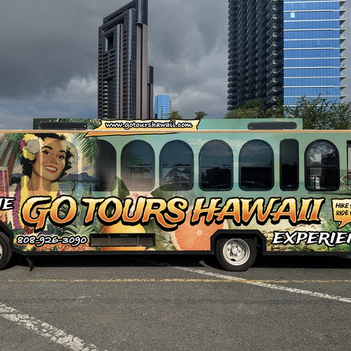 Designs | wrap our Hawaiian tour trolley! | Car, truck or van wrap contest