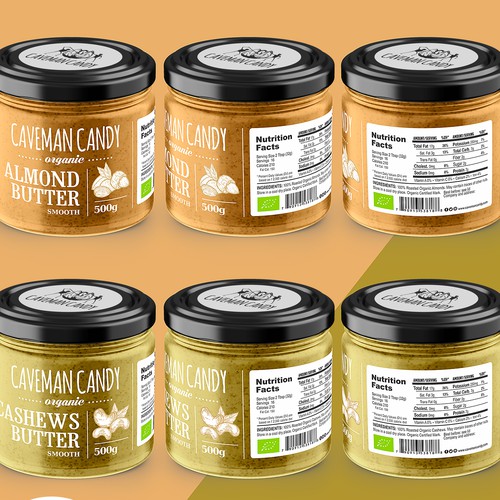 Design a Product Label for Caveman Candy nut butters | Product label ...