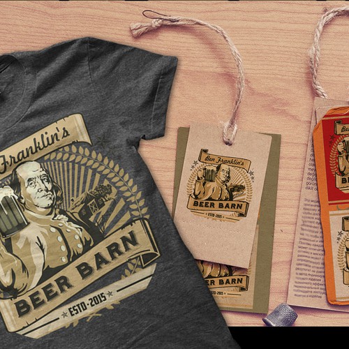 create an "eye catching" logo for Ben Franklin's Beer Barn | Logo ...