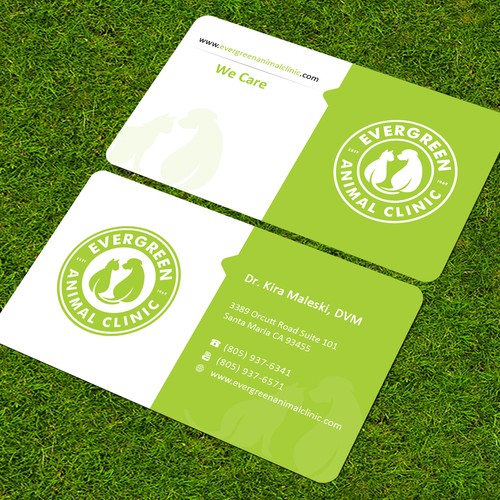 Designs | New business card and stationery wanted for Evergreen Animal ...