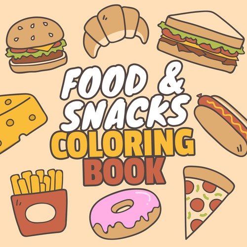 Designs | Square Cover for Food & Snacks Coloring Book | Book cover contest
