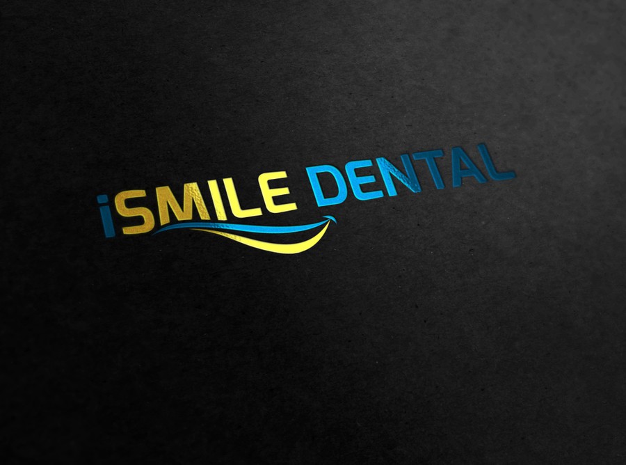 Create a simple logo for iSMILE Dental (lowercase i, uppercase SMILE ...