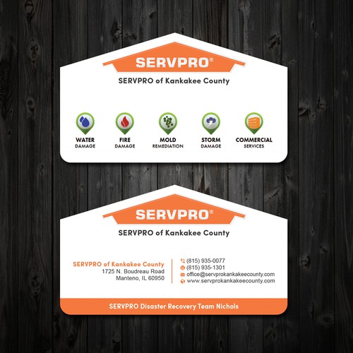 Servpro Disaster Recovery Team Nichols | Business card contest