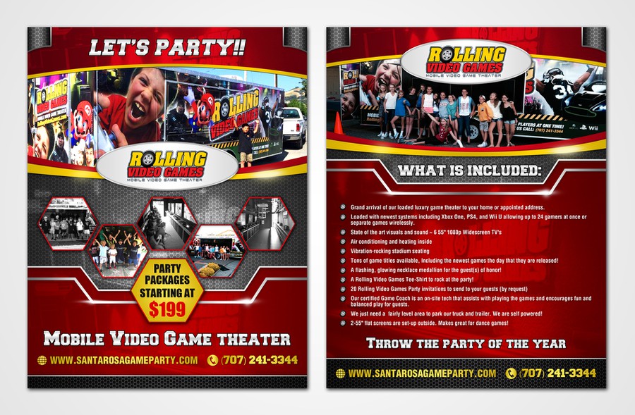 Rolling video games north bay needs an eye-catching flyer | Postcard ...