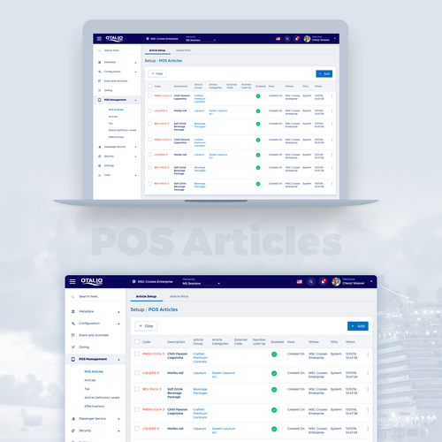 Otalio SPMS UI Design for the modern Cruise Ship Industry | Other web ...