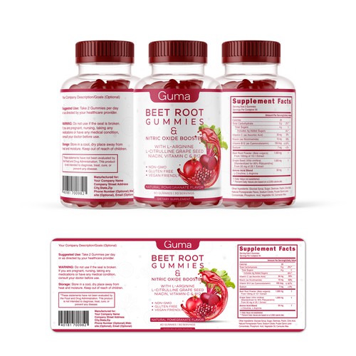 Designs | ⭐ Design a Product Label For Beet Root Gummies That Sticks ...