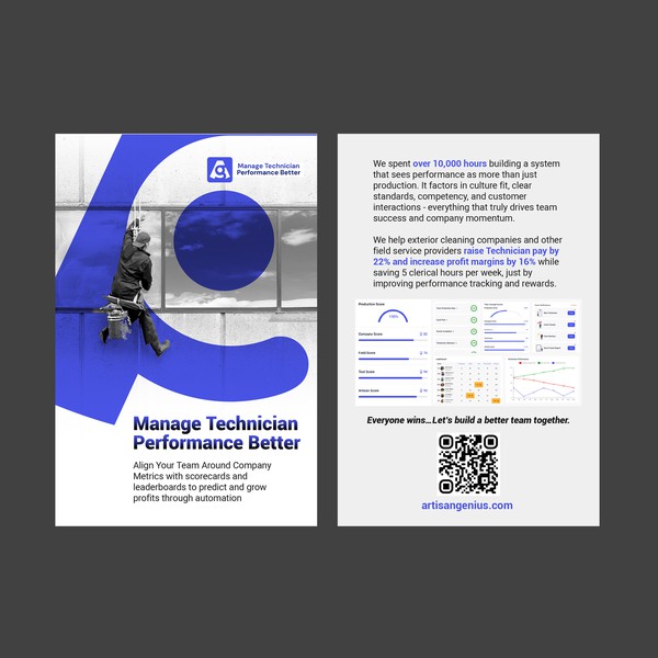 Create a visually appealing marketing one-pager for an innovative ...