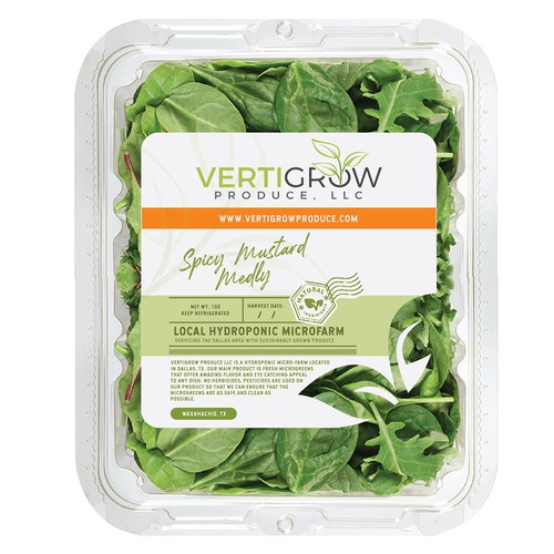 Microgreens - Packaging Label: Small, indoor hydroponic farm in Dallas ...