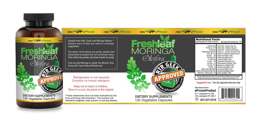 Create the next product label for Fresh Leaf Moringa Oleifera | Product ...