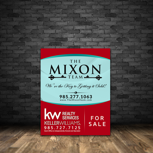 I need a 30" x 24" turquoise real estate sign where my team name POPS ...