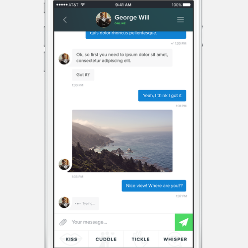 Modern, Sleek Chat Application | App design contest