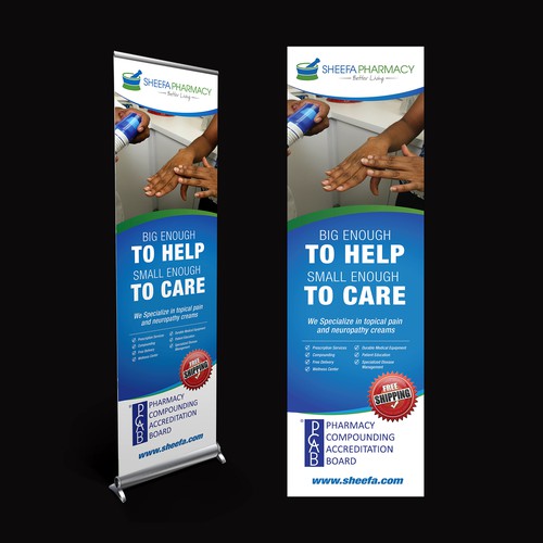 Sheefa Pharmacy Banner Stand | Signage contest