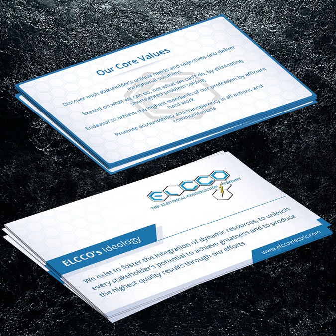 Company Core Values Card | Business card contest