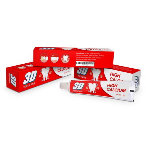 Create a Modern and Trustworthy packaging design for 3D Toothpaste ...