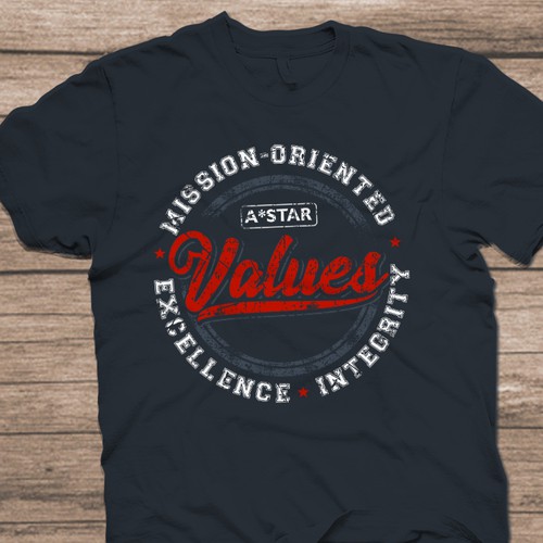 Design a tee to commemorate the launch of our new company core values ...