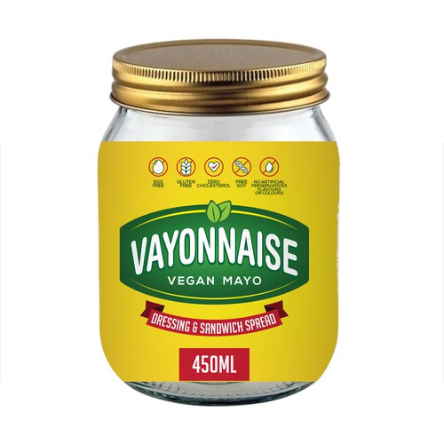 ADHESIVE LABEL DESIGN FOR VEGAN MAYONNAISE | Product label contest