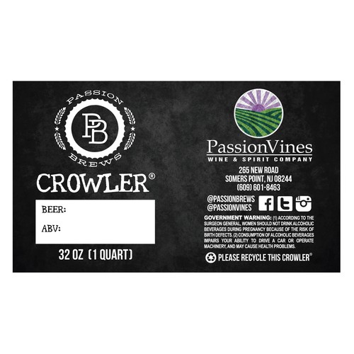 Create a Crowler Label for Passion Vines Wine & Spirit Co. | Other ...