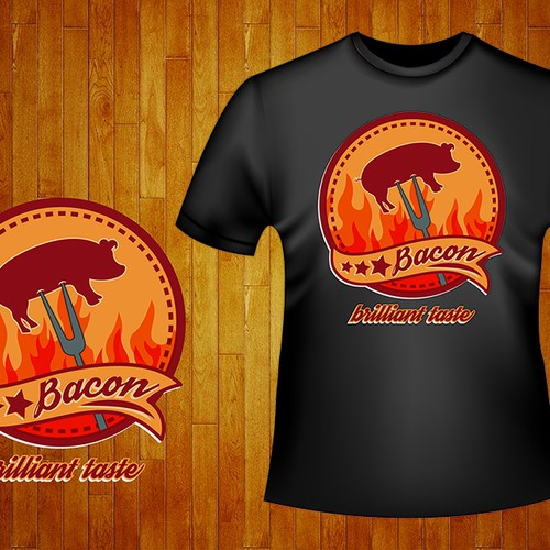 Vintage Style Bacon Tee for BaconSizzling.com | T-shirt contest