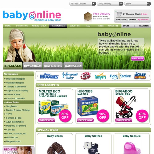 ++ WEBSITE TEMPLATE for selling baby products! | Web page design contest