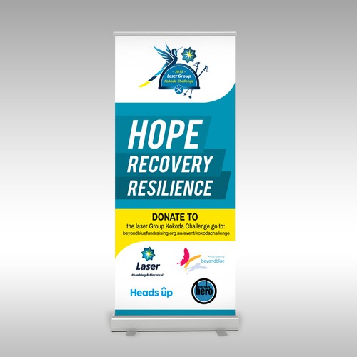 Create portrait banner design for Laser Group Kokoda Challenge ...