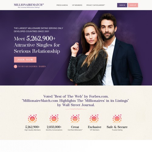 Designs | We need a luxury new web design for Millionaire dating site ...