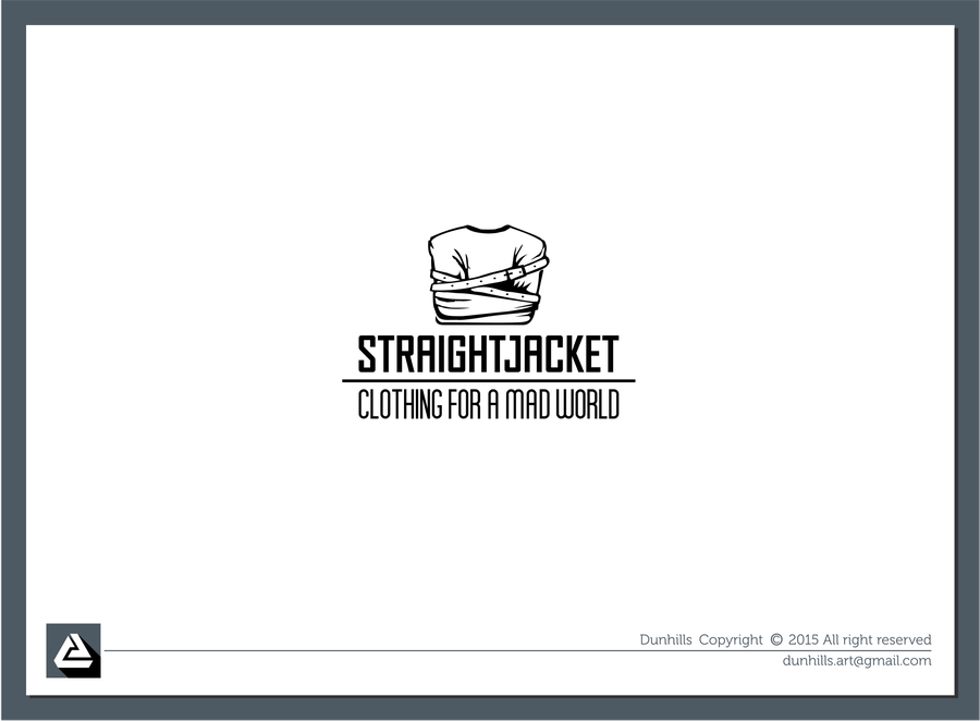 Create a fashionable silhouette-like logo for Straight Jacket Clothing ...
