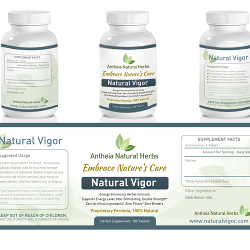 Natural Herbal Supplement Label Design | Product label contest