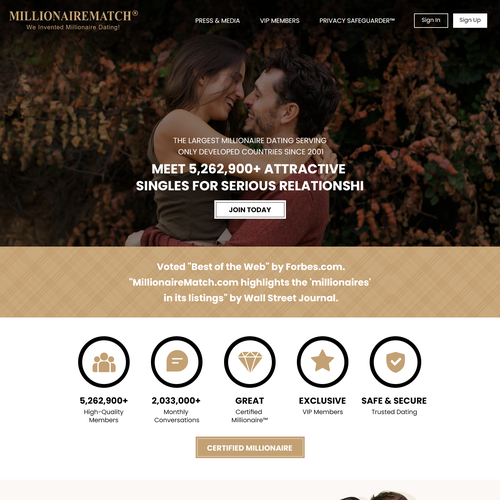 Designs | We need a luxury new web design for Millionaire dating site ...