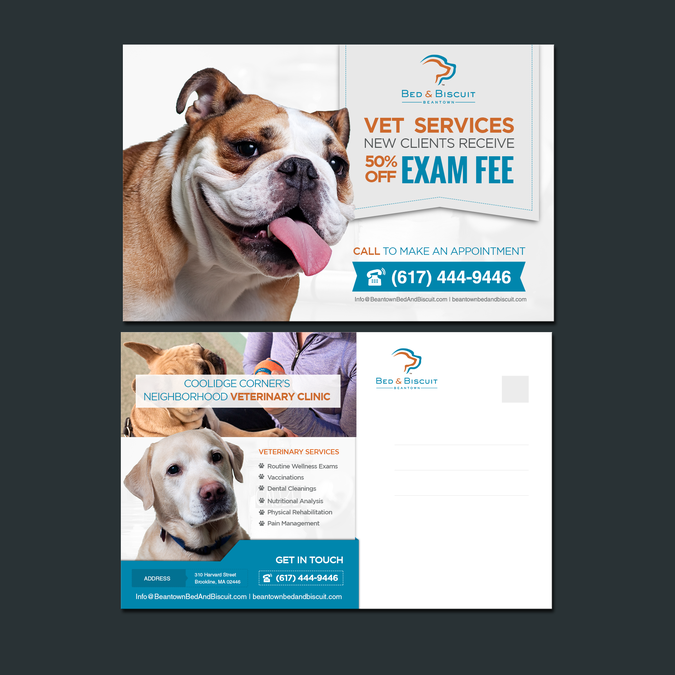 Dog care service needs postcard to advertise veterinary clinic ...