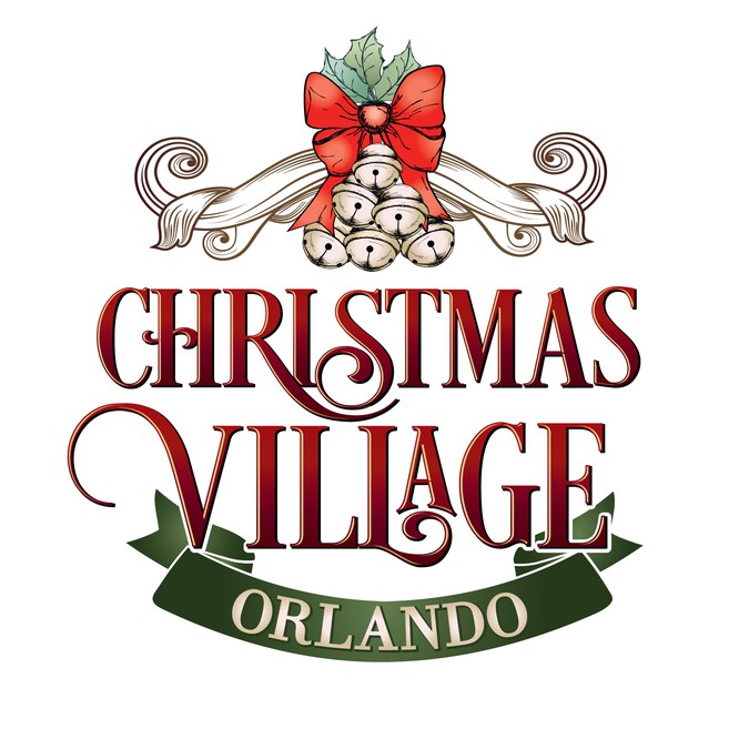 Create a visually stunning holiday logo for Christmas Village Orlando ...