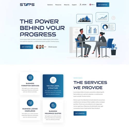 Designs | Modern and Sleek Business Services Saas Provider Website ...