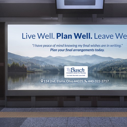 Create a custom billboard to drive awareness about a local funeral home ...