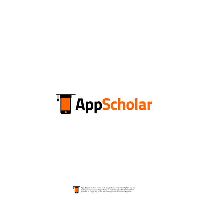 Create a cutting-edge tech logo for AppScholar the mobile app creator ...