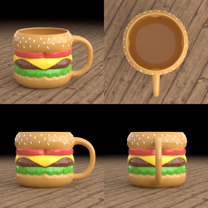 Design a unique and innovative Burger Mug | 3D contest