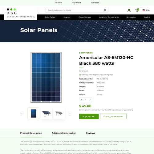 Designs | Solar-Wholesale Shopify Store Design | Web page design contest