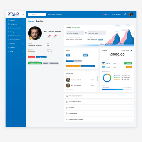 Otalio SPMS UI Design for the modern Cruise Ship Industry | Other web ...