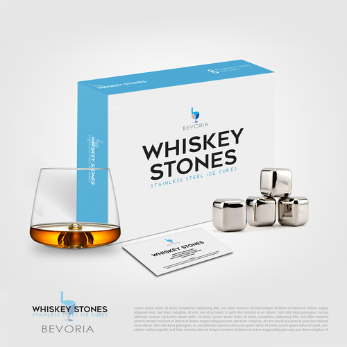 Whiskey Stone Ice Cube Package Design - Wants a modern and cool design ...