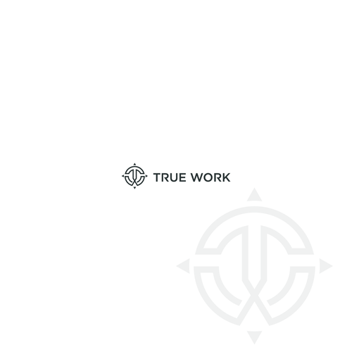 Create a leading-edge logo for a premium co-work model, 'TrueWork ...